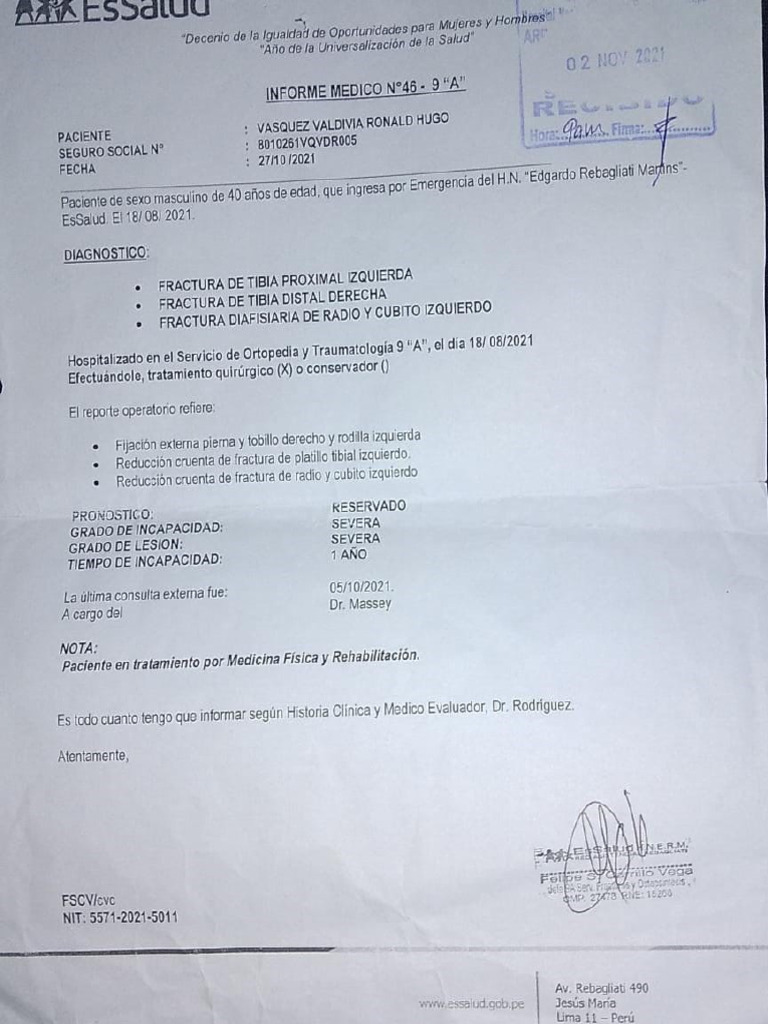 Informe Medico | PDF