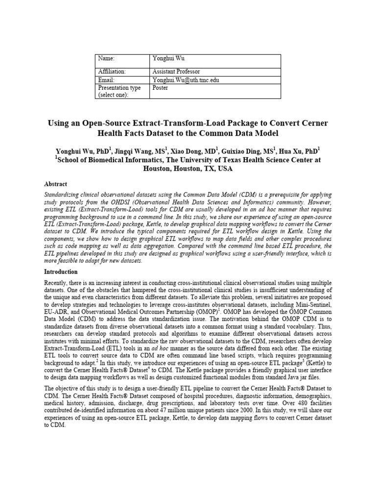 Ohdsi 2016 Cerner Etl v1 | PDF | Computing | Computer Programming