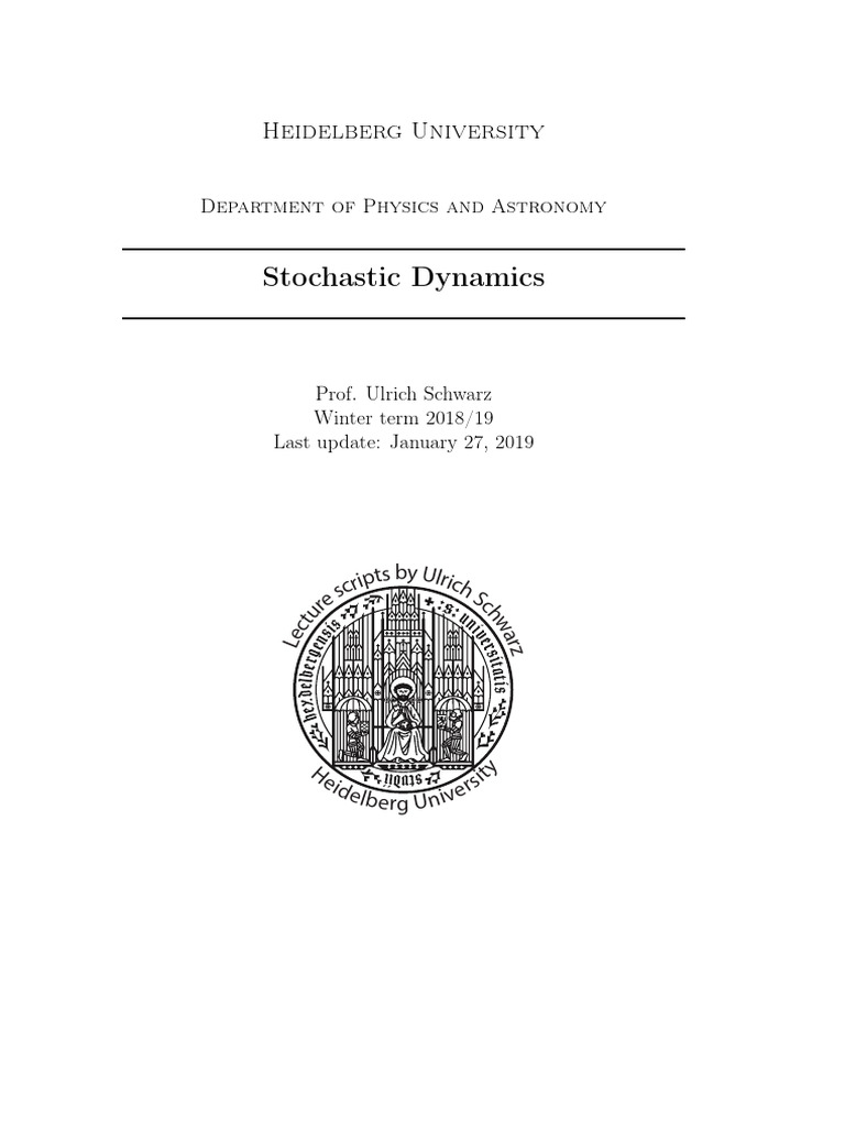 Stochastic Dynamics Pdf Stochastic Differential Equation Stochastic Process