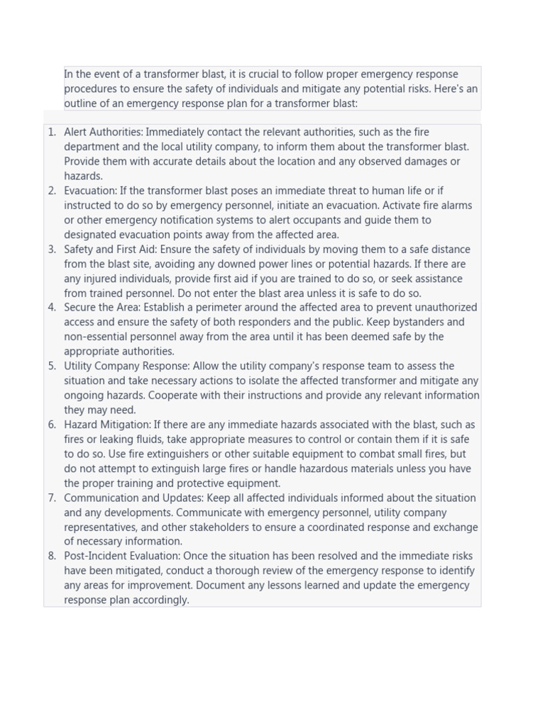 Transformer Blast | PDF | Emergency | Hazards