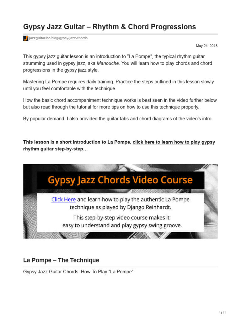Jazzguitar - Be-Gypsy Jazz Guitar Rhythm Amp Chord Progressions | PDF ...