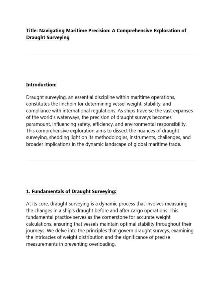 Introduction To Draft Survey | PDF | Science & Mathematics | Technology & Engineering
