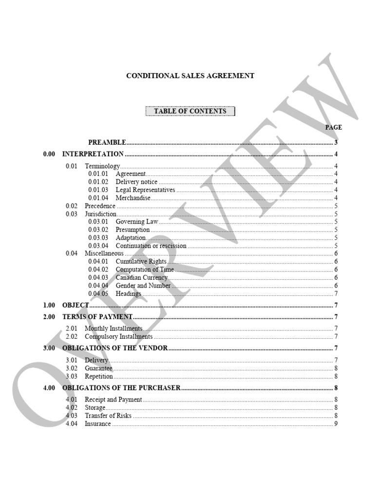 Conditional Sales Agreement | PDF | Civil Law (Common Law) | Government