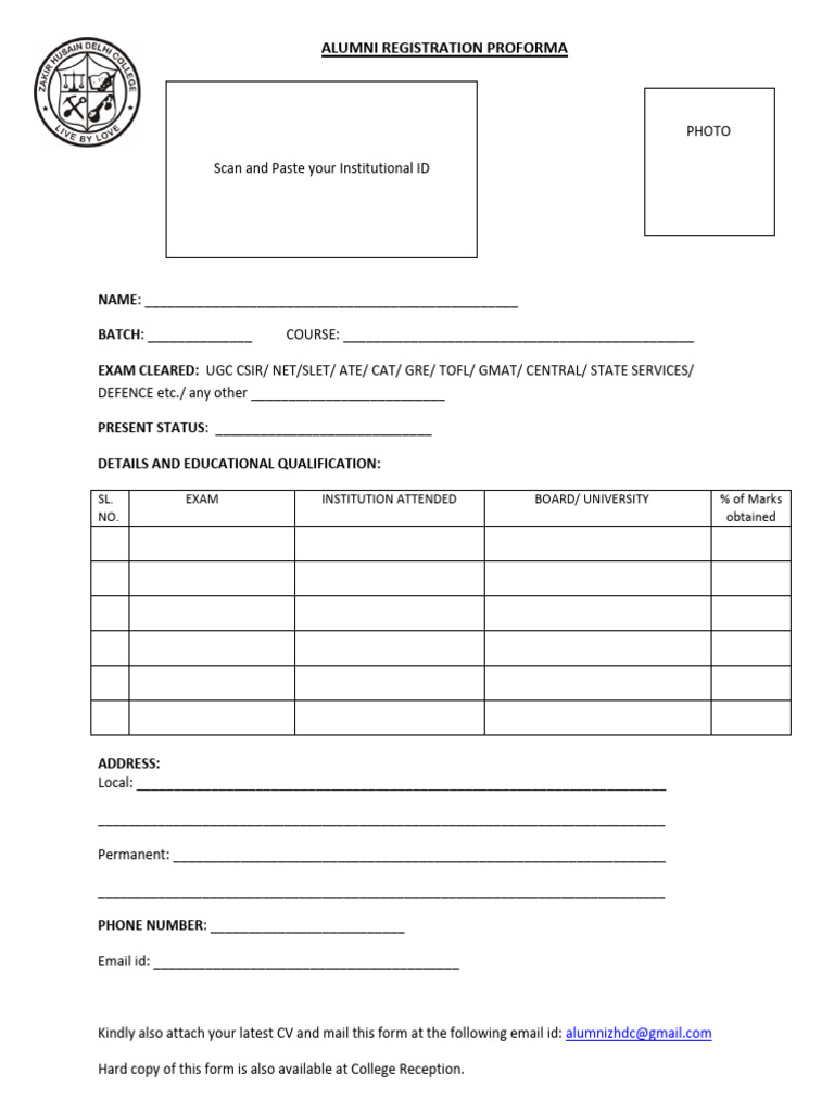 Alumni Proforma | PDF