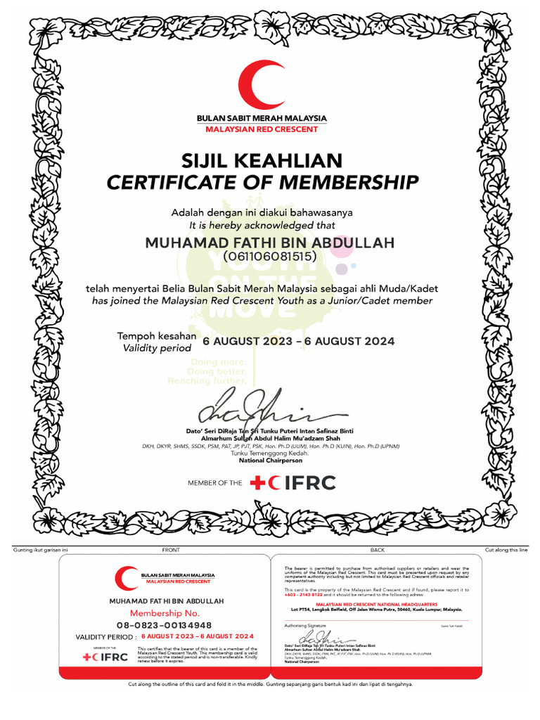 My Certification Malaysian Red Crescent Society Community Pdf