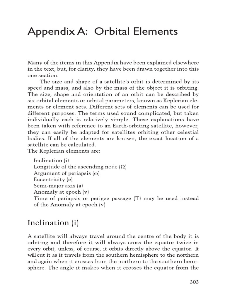 Appendix A: Orbital Elements: Inclination (I) | PDF