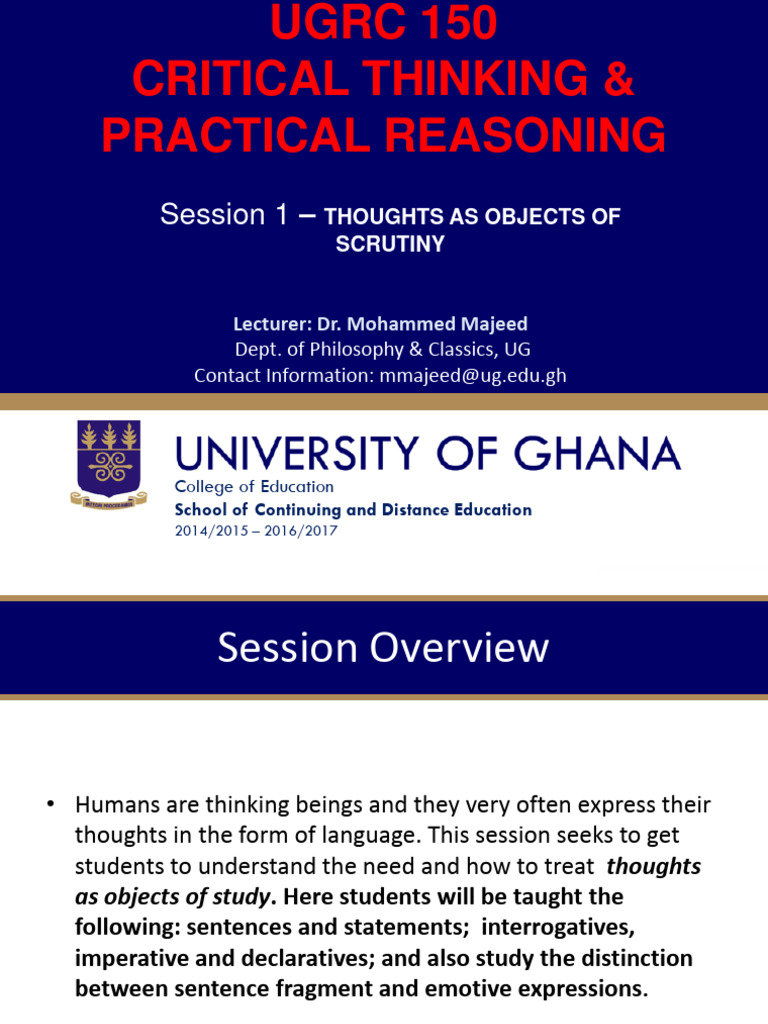 Ugrc 150 Critical Thinking (Combined) | PDF | Definition | Theory
