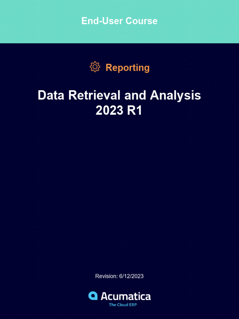 Data Retrieval and Analysis 2023R1 | PDF | Databases | Enterprise ...