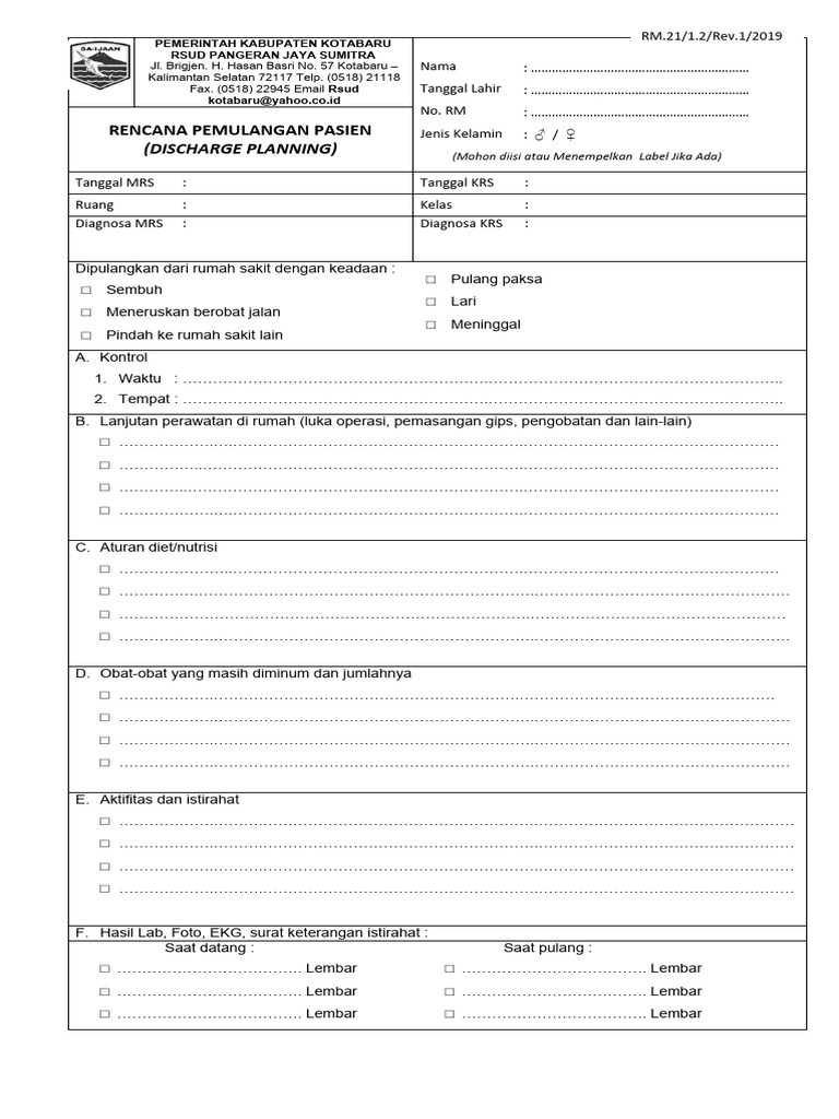 RM Discharge Planning | PDF