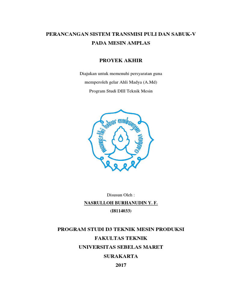 Perancangan Sistem Transmisi Puli Dan Sabuk-V Pada Mesin Amplas | PDF