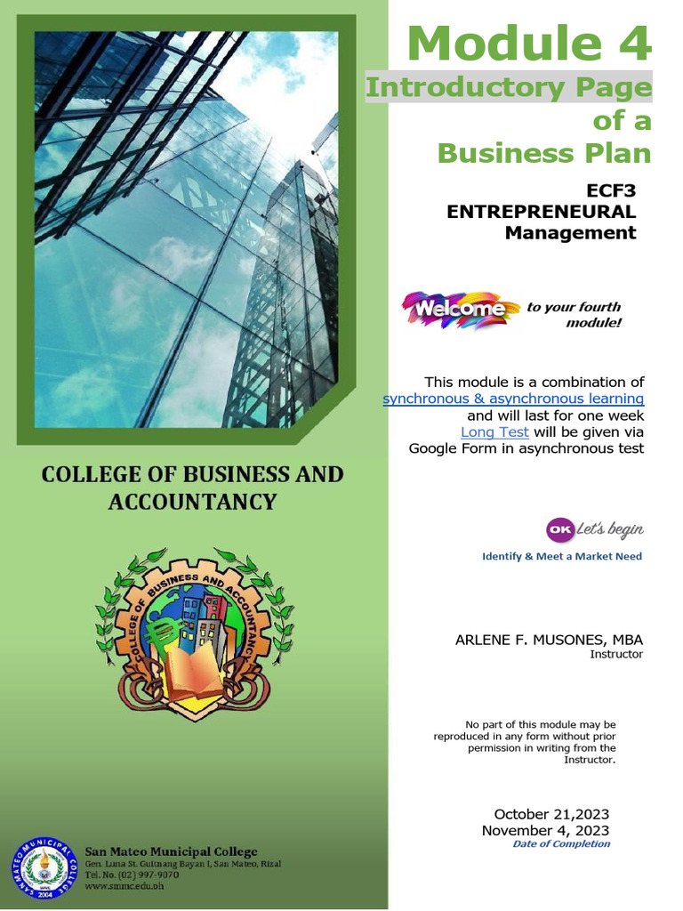 Module 4 - Introductory Page | PDF | Career & Growth | Business