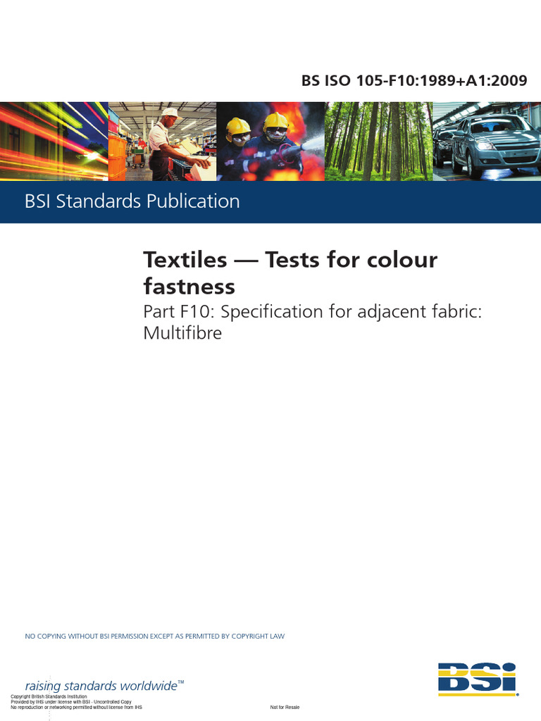Textiles - Tests For Colour Fastness: BSI Standards Publication | PDF ...