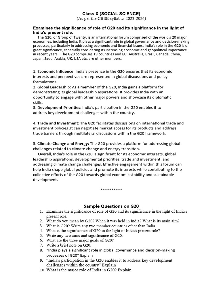 Ade 10 - G20 | Download Free PDF | Governance | Global Governance