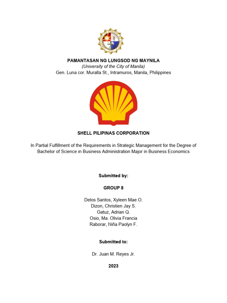 Group 8 Shell Pilipinas Corporation | PDF | Business | Economies