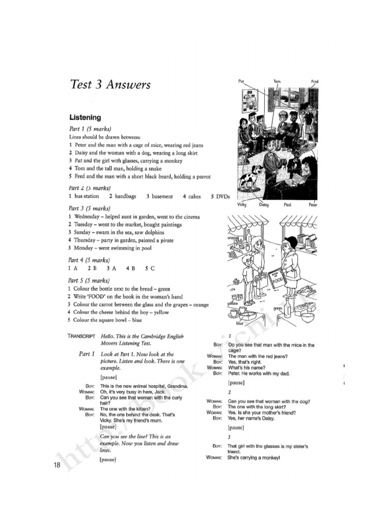 Mover 9 - Test 3 Lis & Read Wri Key | PDF