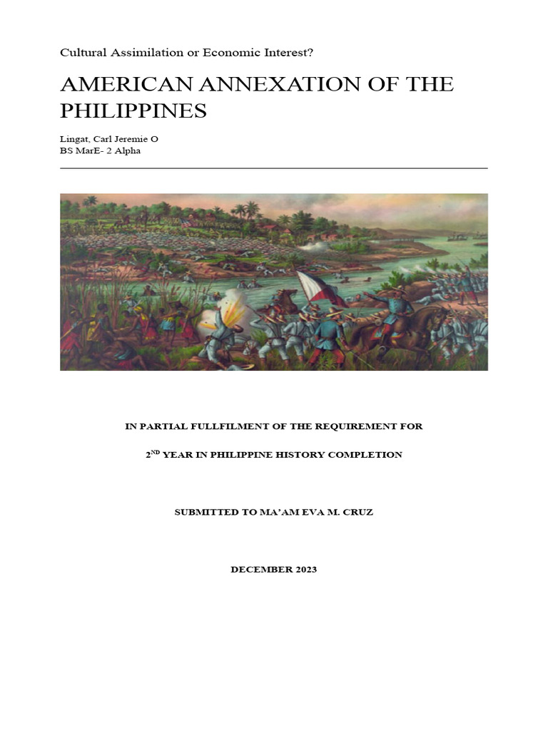 Controversies of Philippine Annexation | PDF | Philippines | The United ...