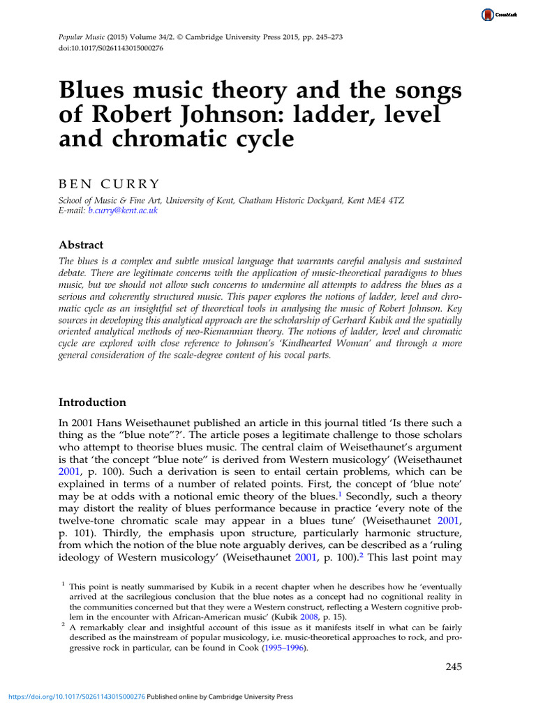 Blues Music Theory and The Songs of Robert Johnson Ladder Level and ...