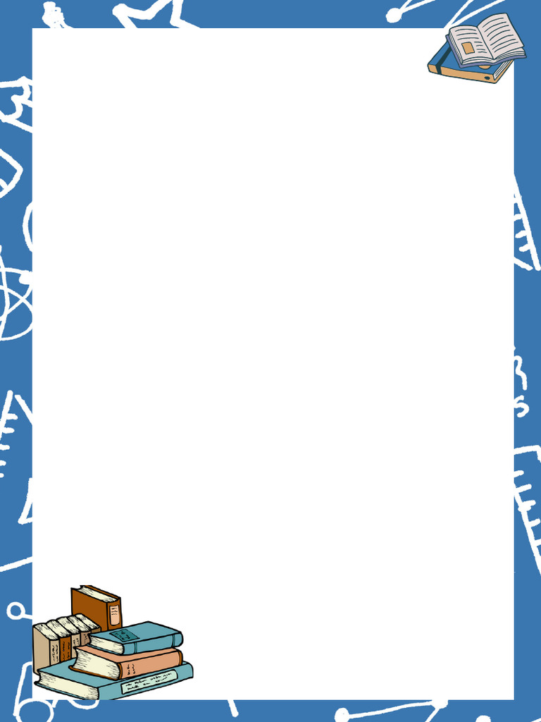 Blue White Modern Book Page Border | PDF
