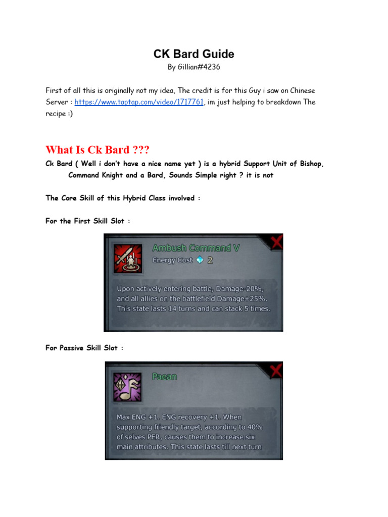 CK Bard Guide | PDF