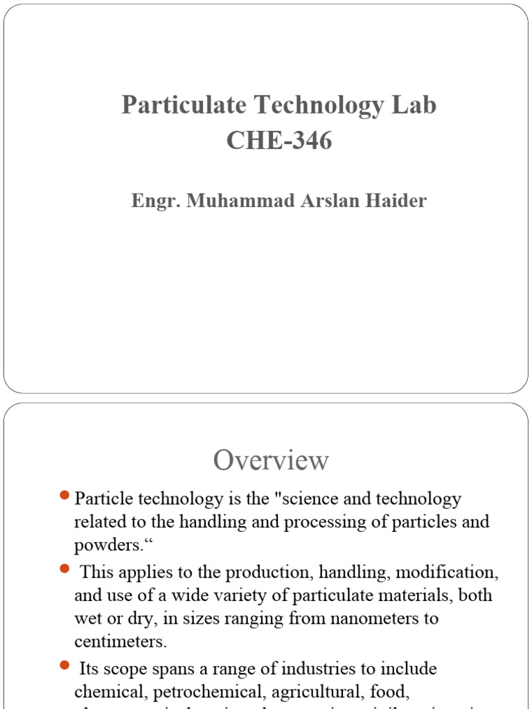 Lab 1 Particulate Technology Lab | PDF | Mill (Grinding) | Filtration