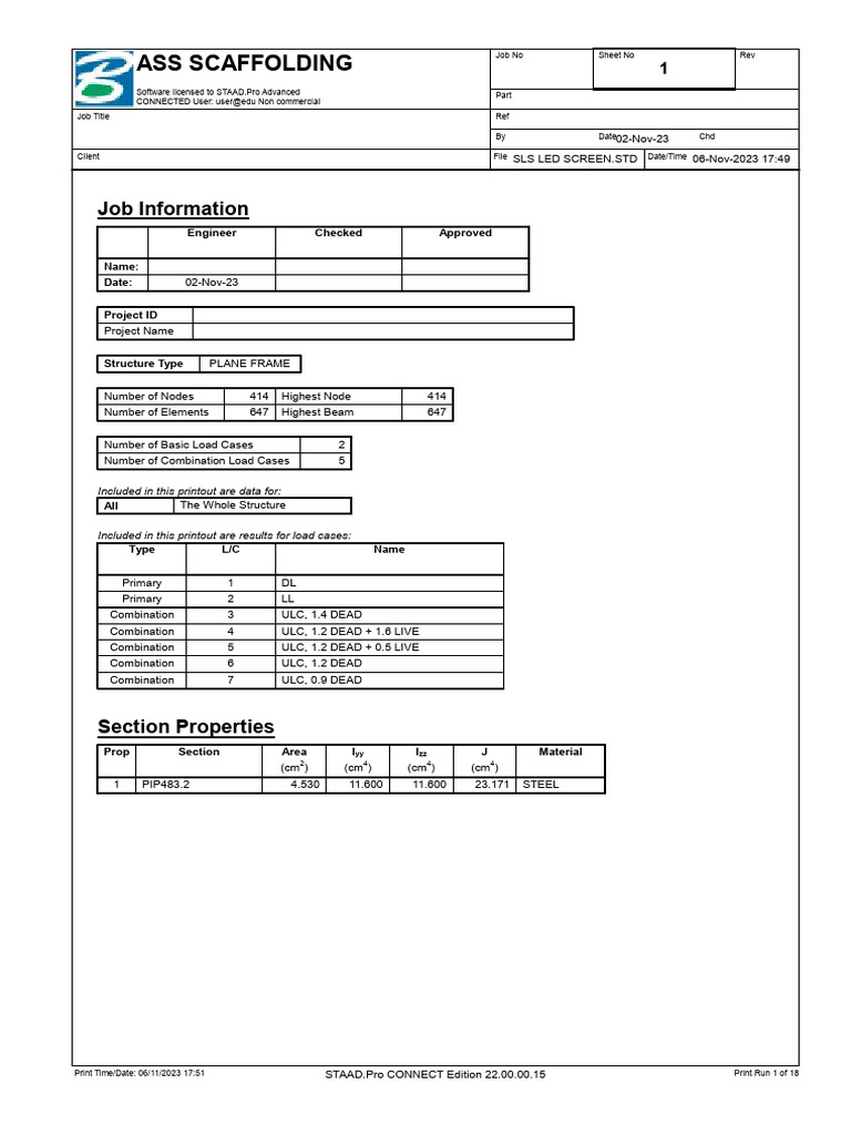 Ladder Beam Load Calculation | PDF