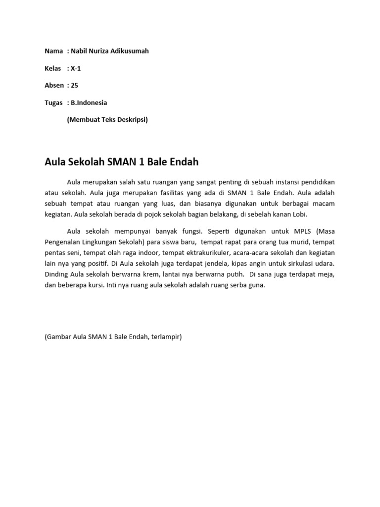 Aula Sekolah SMAN 1 Bale Endah | PDF