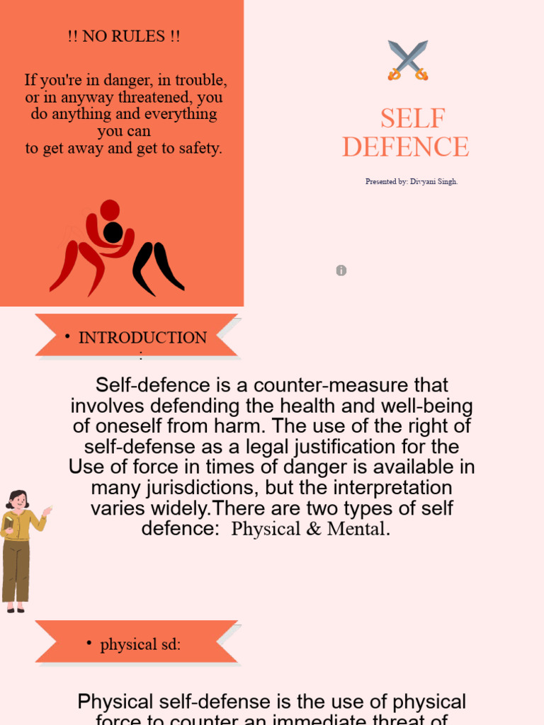 Presentation On Self Defence | PDF | Self Defense | Criminal Law