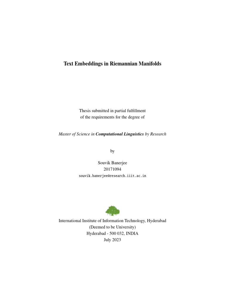 Word Embeddings Master S Thesis | PDF | Lie Groups | Matrix (Mathematics)