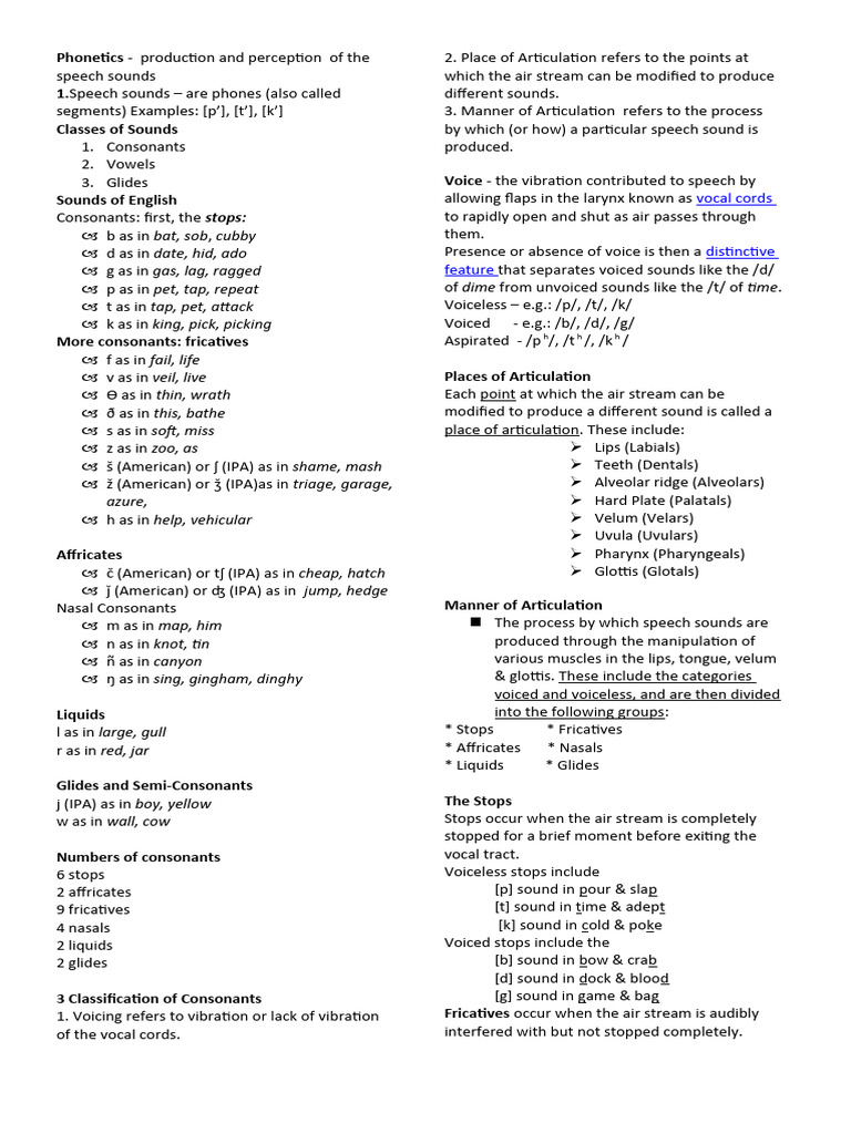Phonetics Word | PDF | Consonant | Human Throat