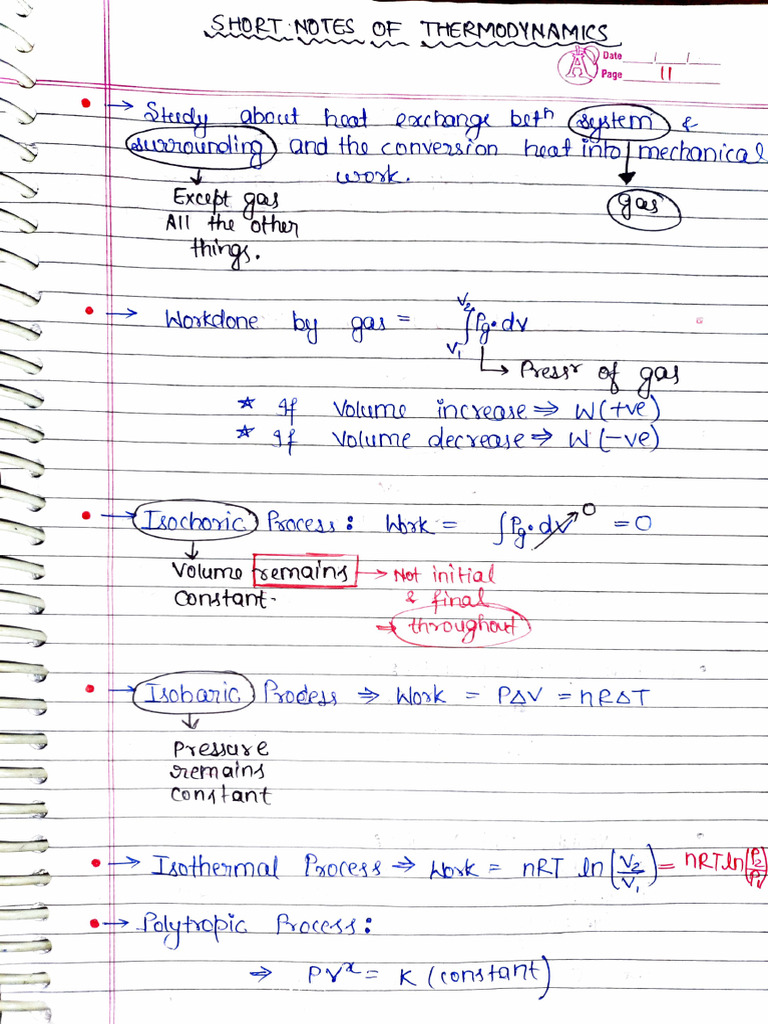 Short notes Of Thermodynamics | PDF | Mechanical Engineering | Applied ...
