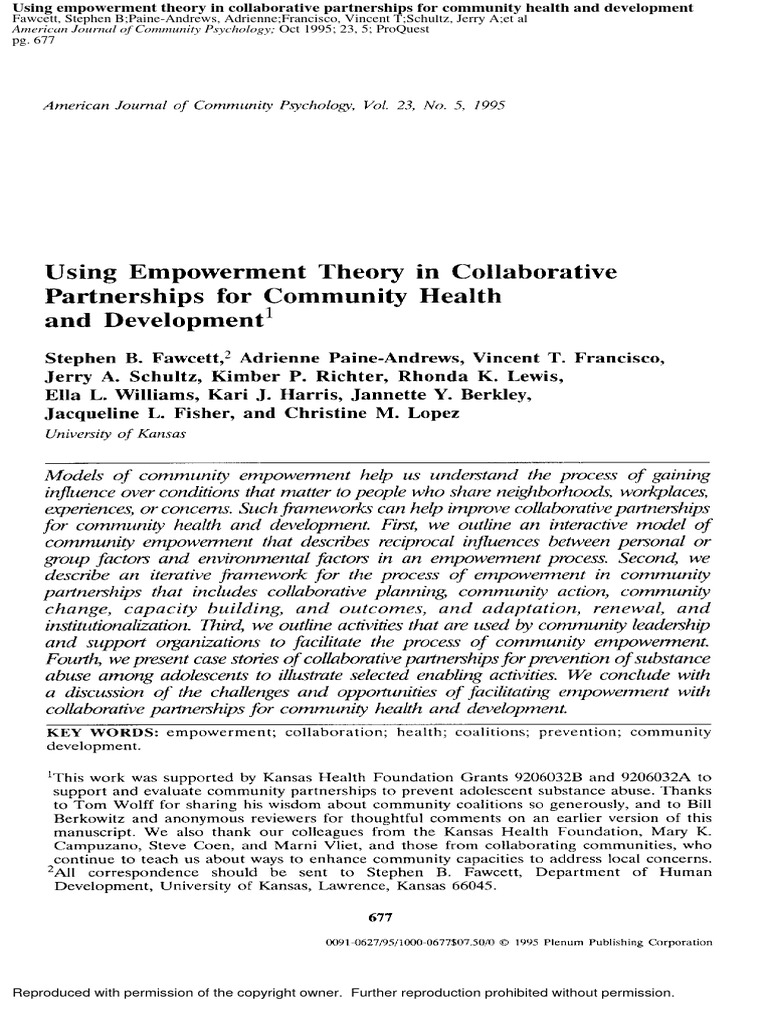 Using Empowerment Theory in Co | PDF | Social Science | Wellness