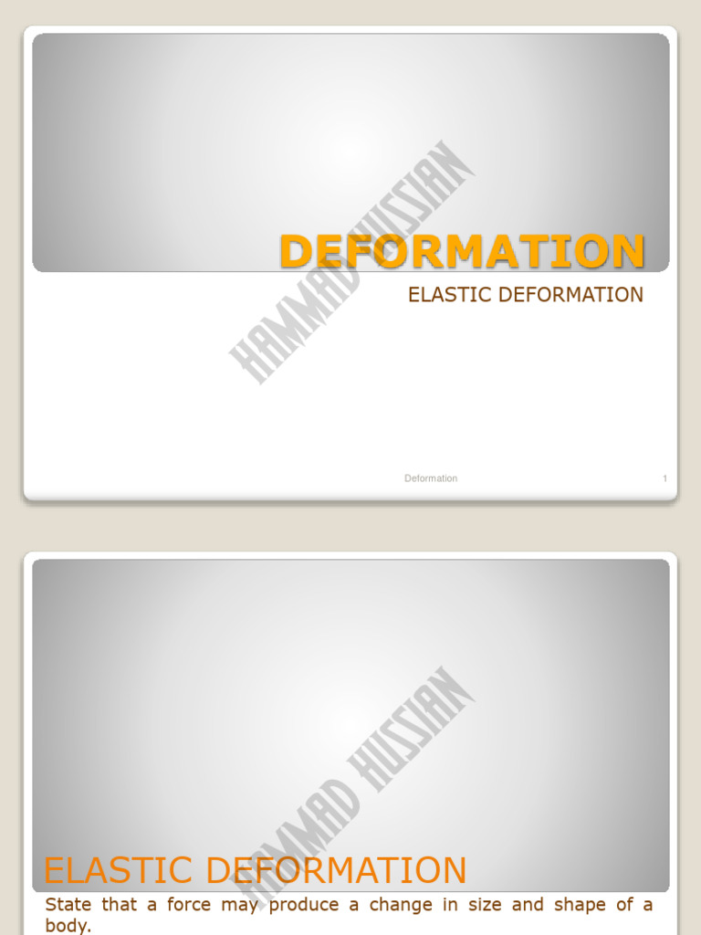 Deformation Hammad Hussain | PDF | Deformation (Engineering) | Elasticity (Physics)