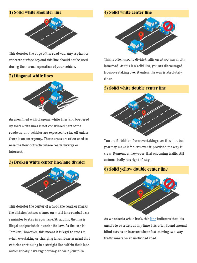 Basic Road Markings in PH | PDF | Traffic | Traffic Light