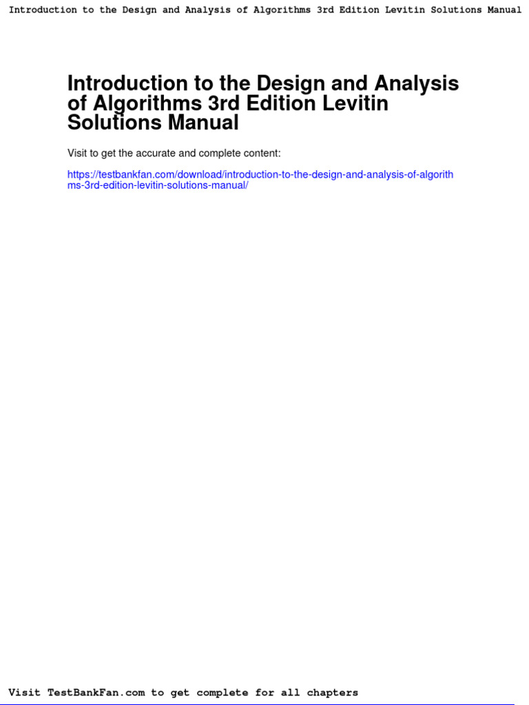 Full Download Introduction To The Design and Analysis of Algorithms 3rd ...