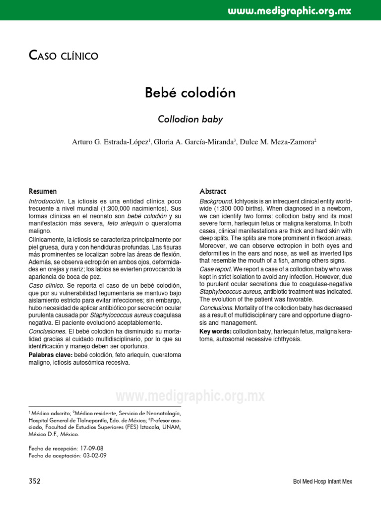 Bebé Colodión: Aso Clínico | PDF