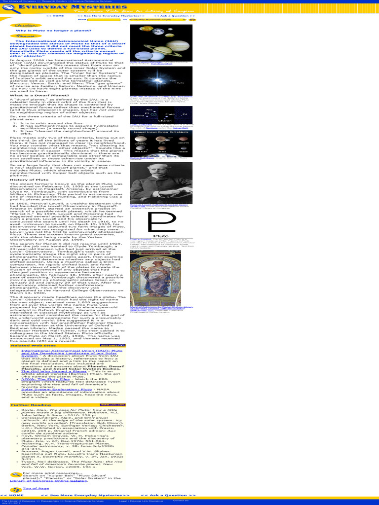 Why Pluto is No Longer a Planet | PDF | Pluto | Planets