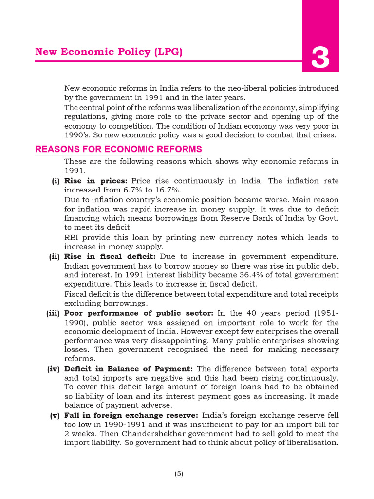 New Economic Policy: LPG Reforms 1991 | PDF | Government Budget Balance ...