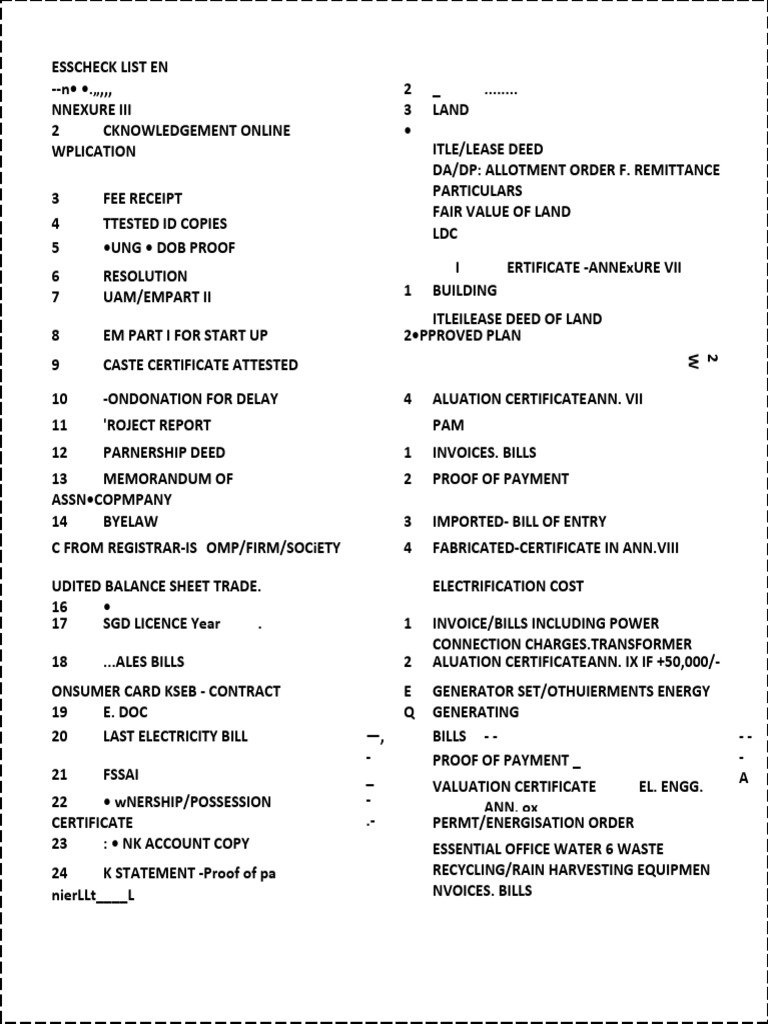Ess Check List | PDF | Valuation (Finance) | Business