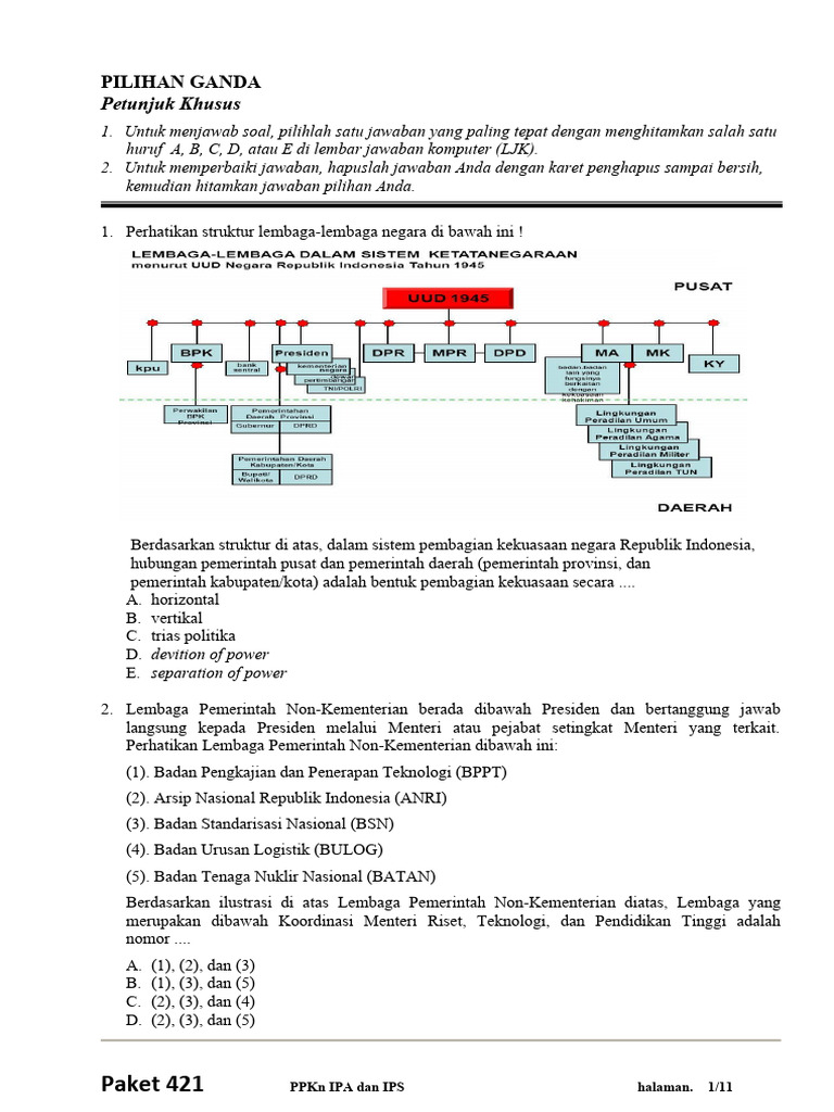 LATIHAN - TO - PPKN KLS XII | PDF
