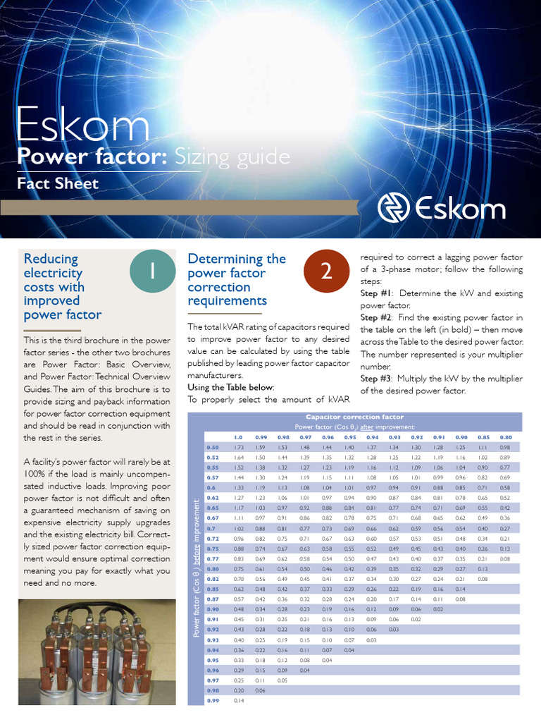 Power Factor Sizing Guide | PDF | Ac Power | Electricity