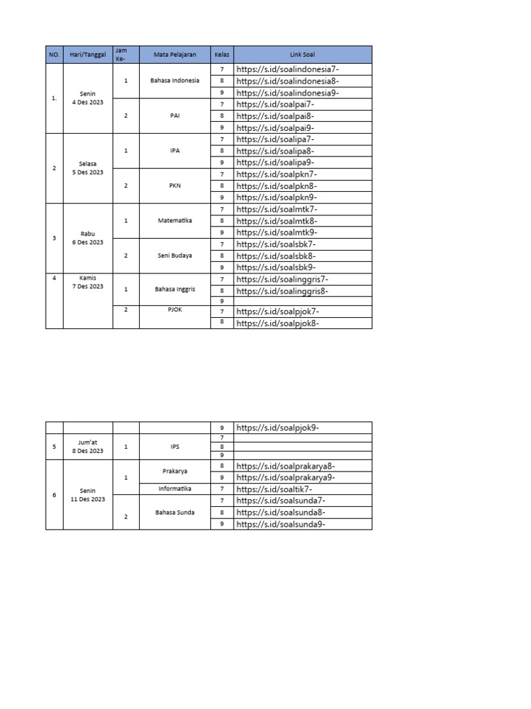 Link Soal Pas & Sas 2023-2024 | PDF