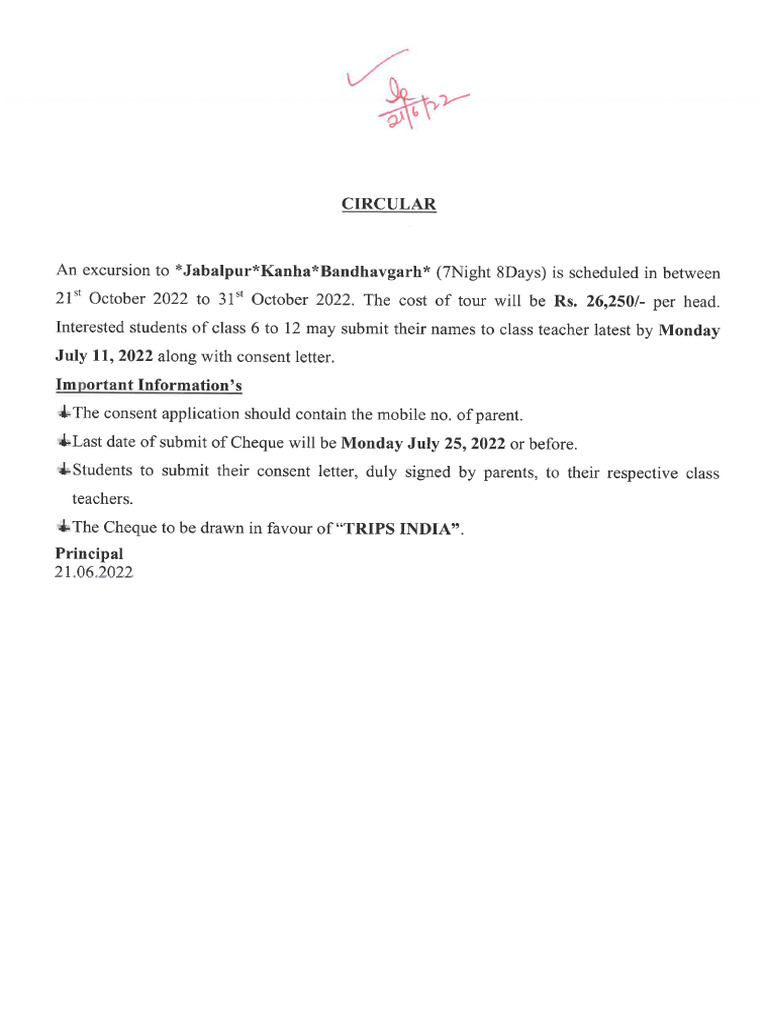 Assign-291 Puja Tour Notice | PDF