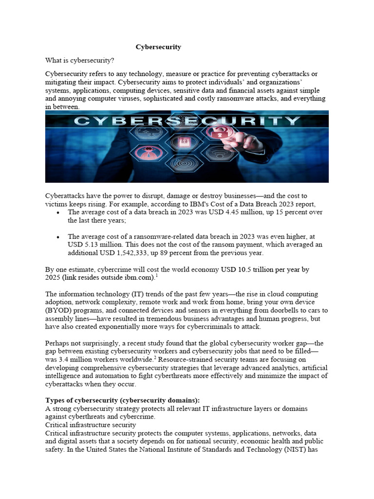 Cybersecurity | PDF | Security | Computer Security