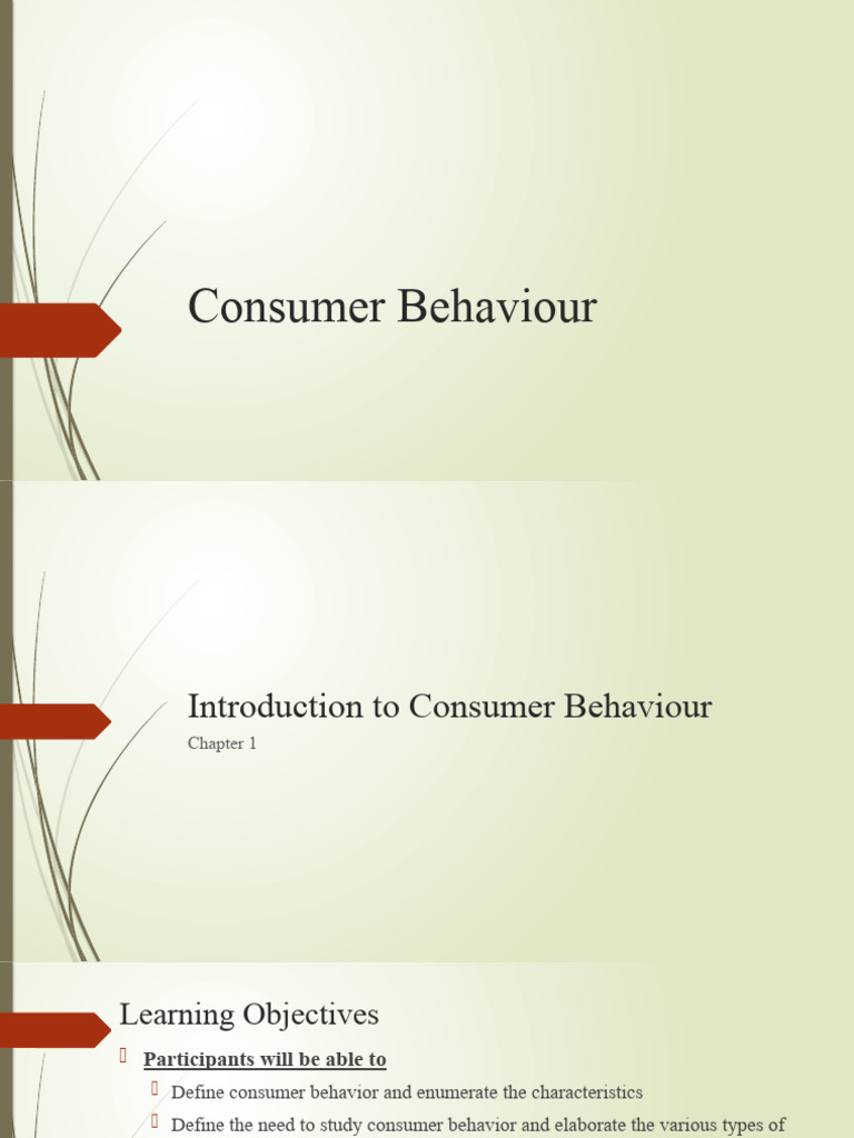 Consumer Behaviour Session 1 | PDF | Consumer Behaviour | Behavior