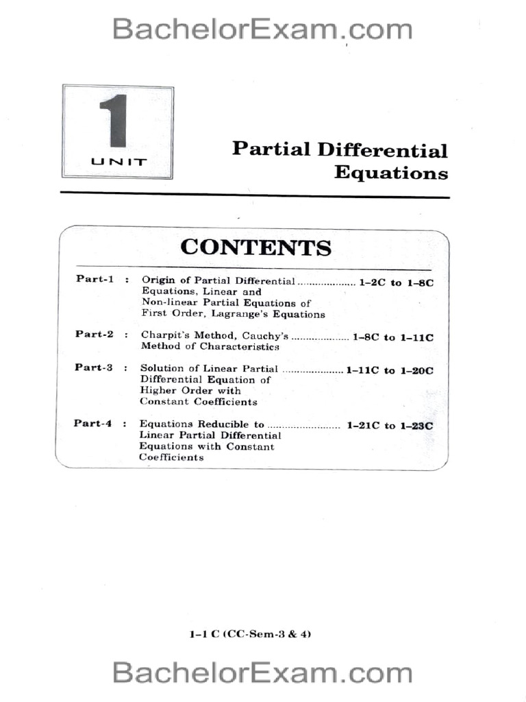 Mathematics IV (Full PDF | PDF | Differential Equations | Equations