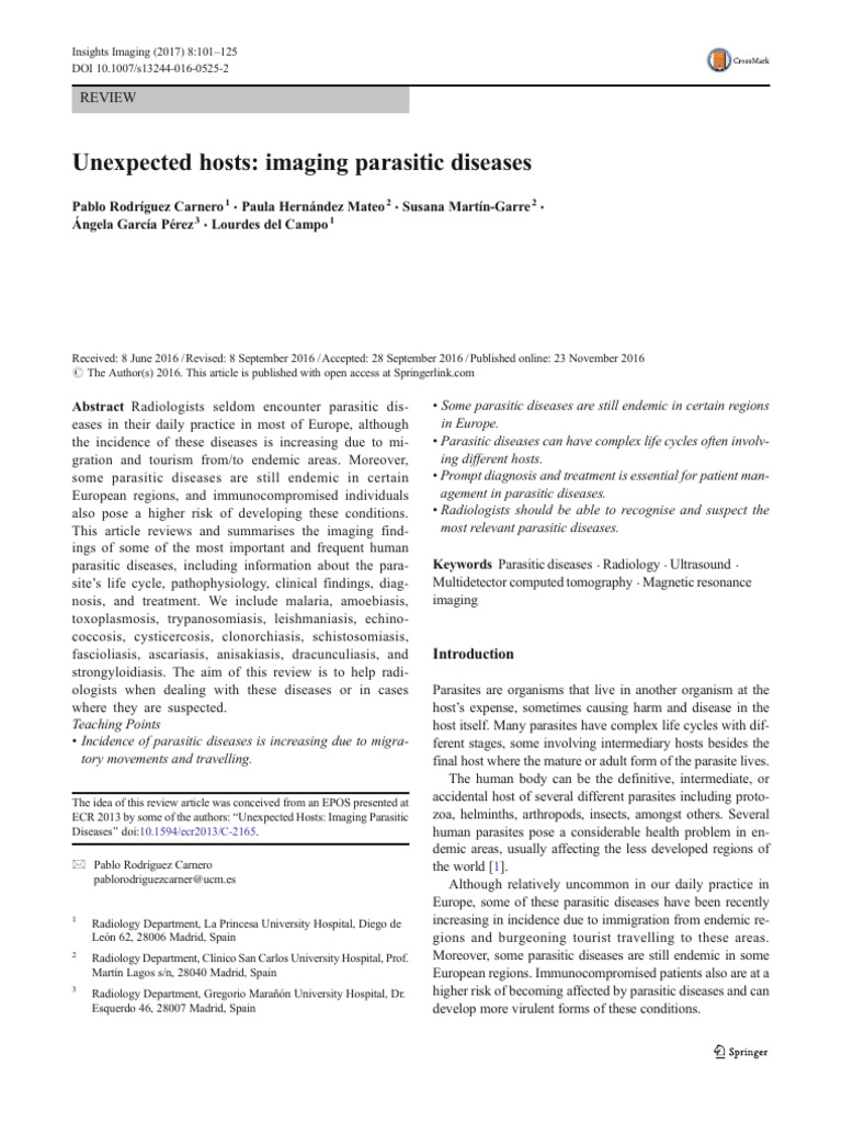 Unexpected Hosts - Imaging Parasitic Diseases | PDF