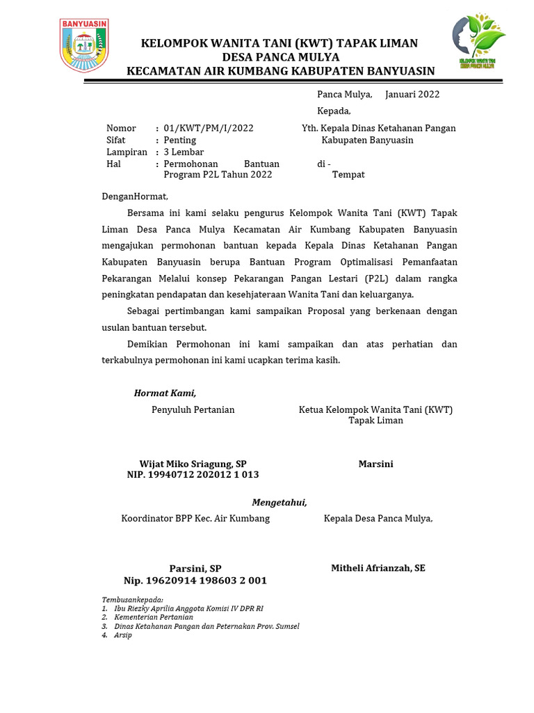 Proposal P2L KWT Tapak Liman 2022 | PDF