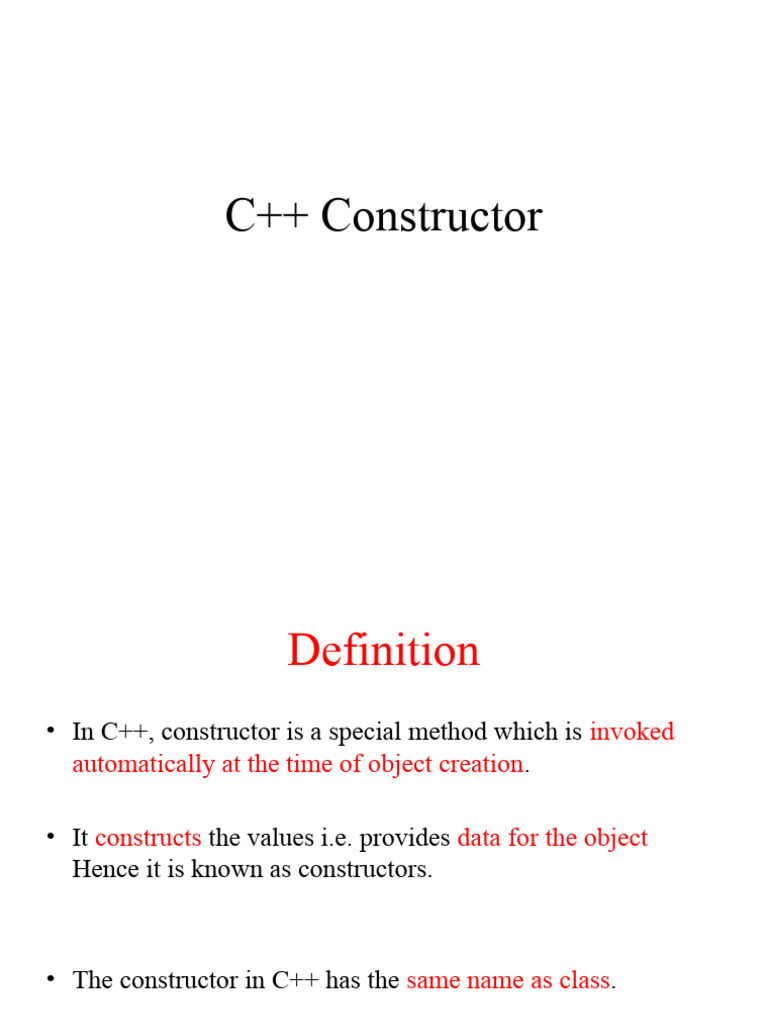 C Constructor And Destructors Pdf Programming Constructor Object Oriented Programming