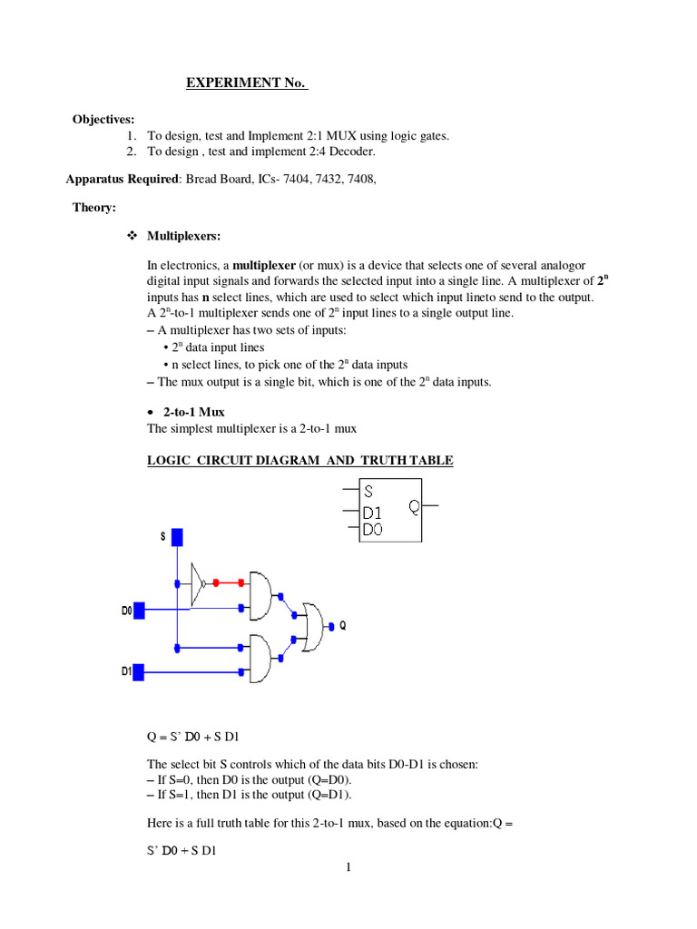 Mux And Decoder Pdf Computer Science Electronic Design