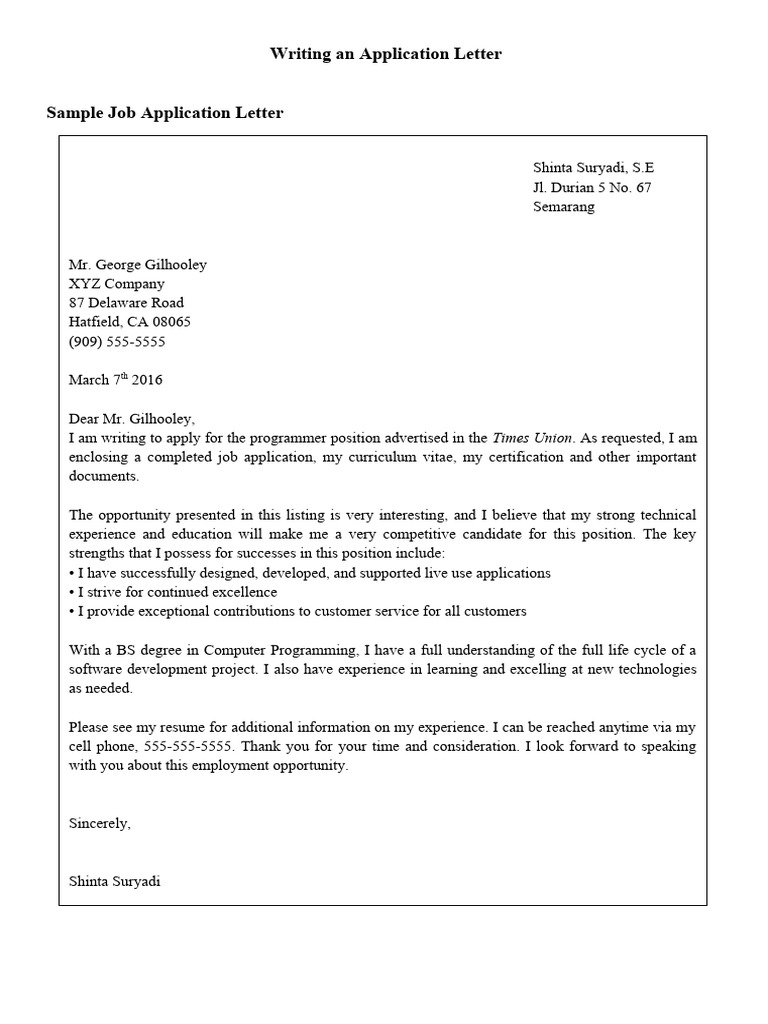 Job Application Letter Guide | PDF | Career & Growth | Self-Improvement